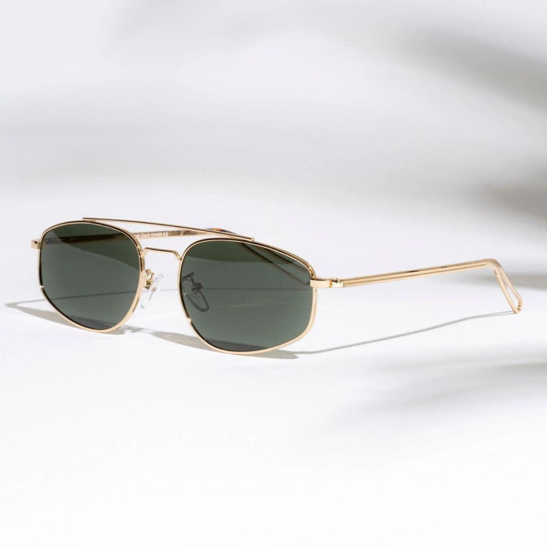 Buy Leon Gold Green Oval Sunglasses Online | Stylish Pick